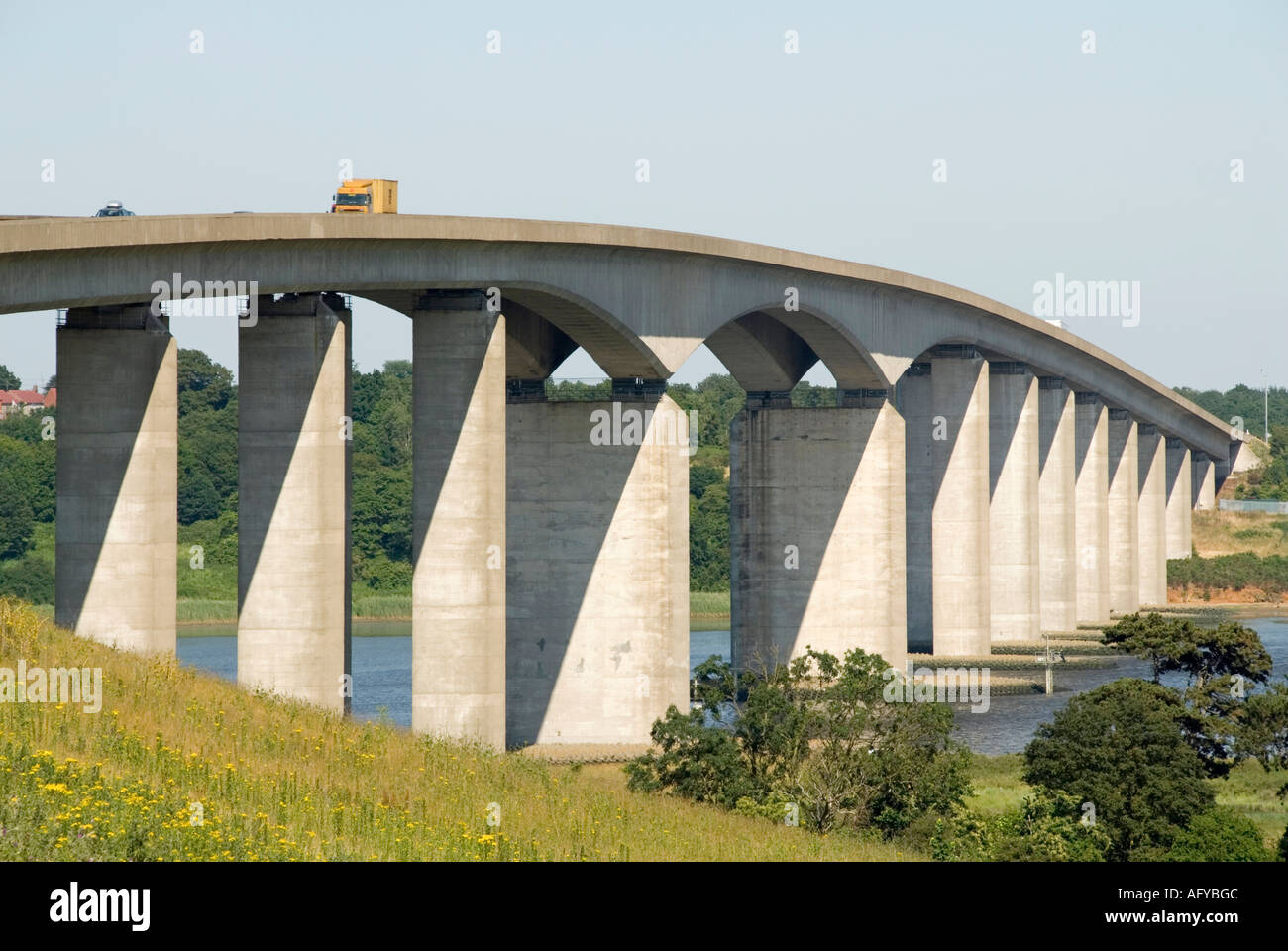 River Orwell A14 road bridge Stock Photo - Alamy