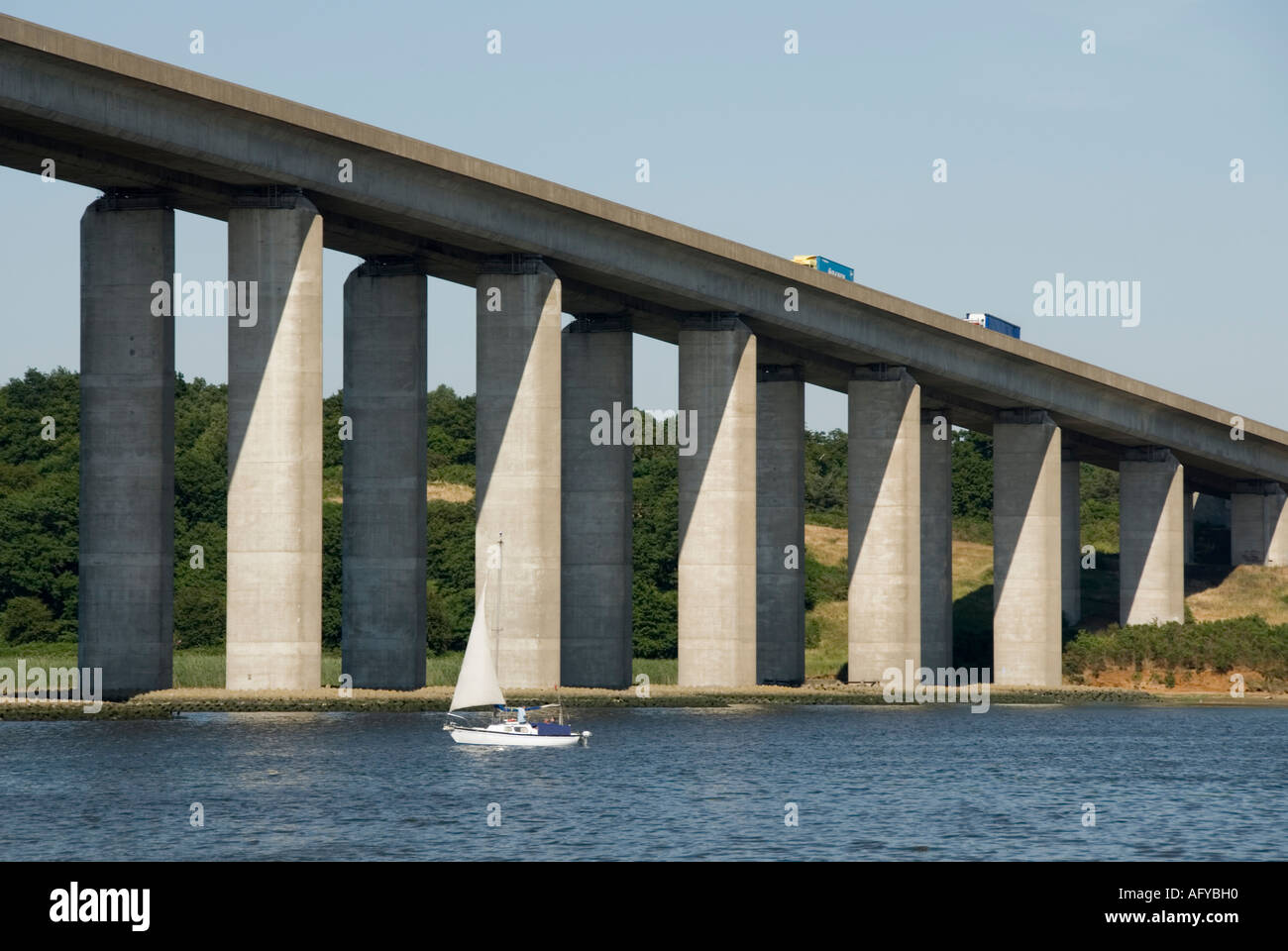 River Orwell A14 road bridge Stock Photo - Alamy