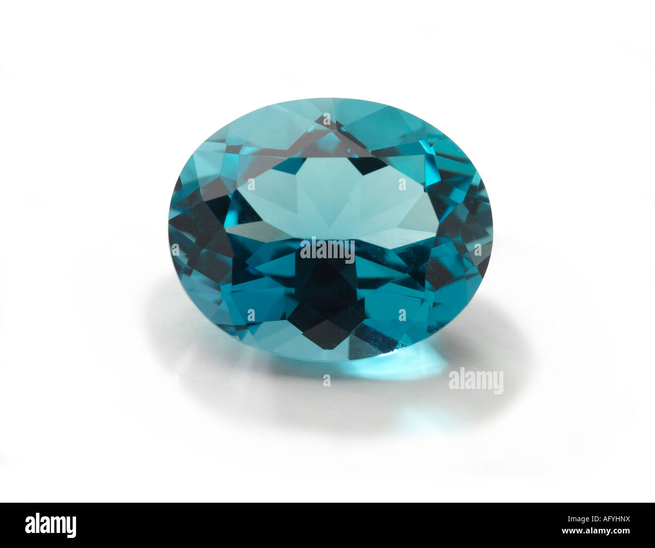 Blue topaz gemstone Stock Photo - Alamy