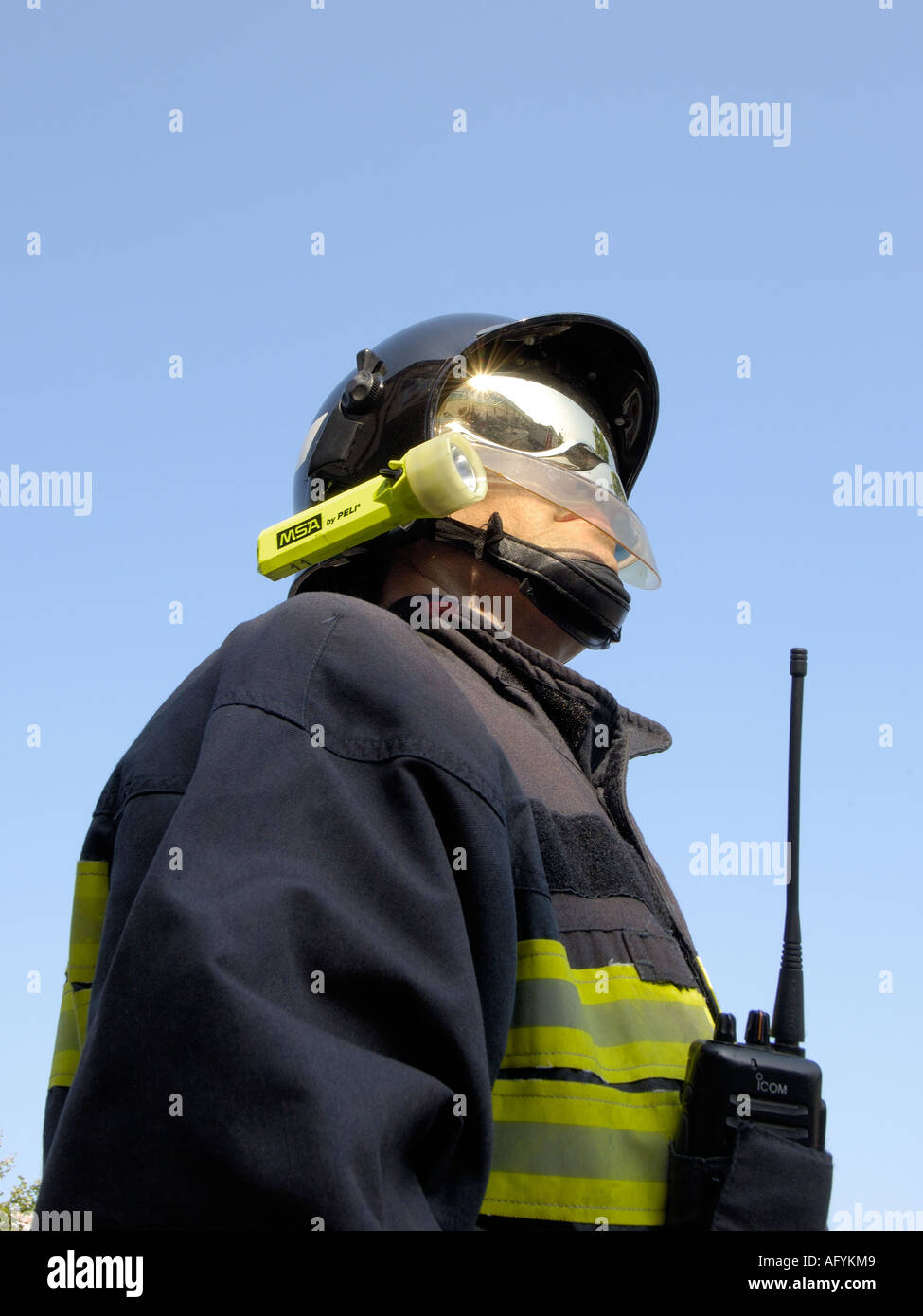 Portrait of a male fire fighter Stock Photo - Alamy