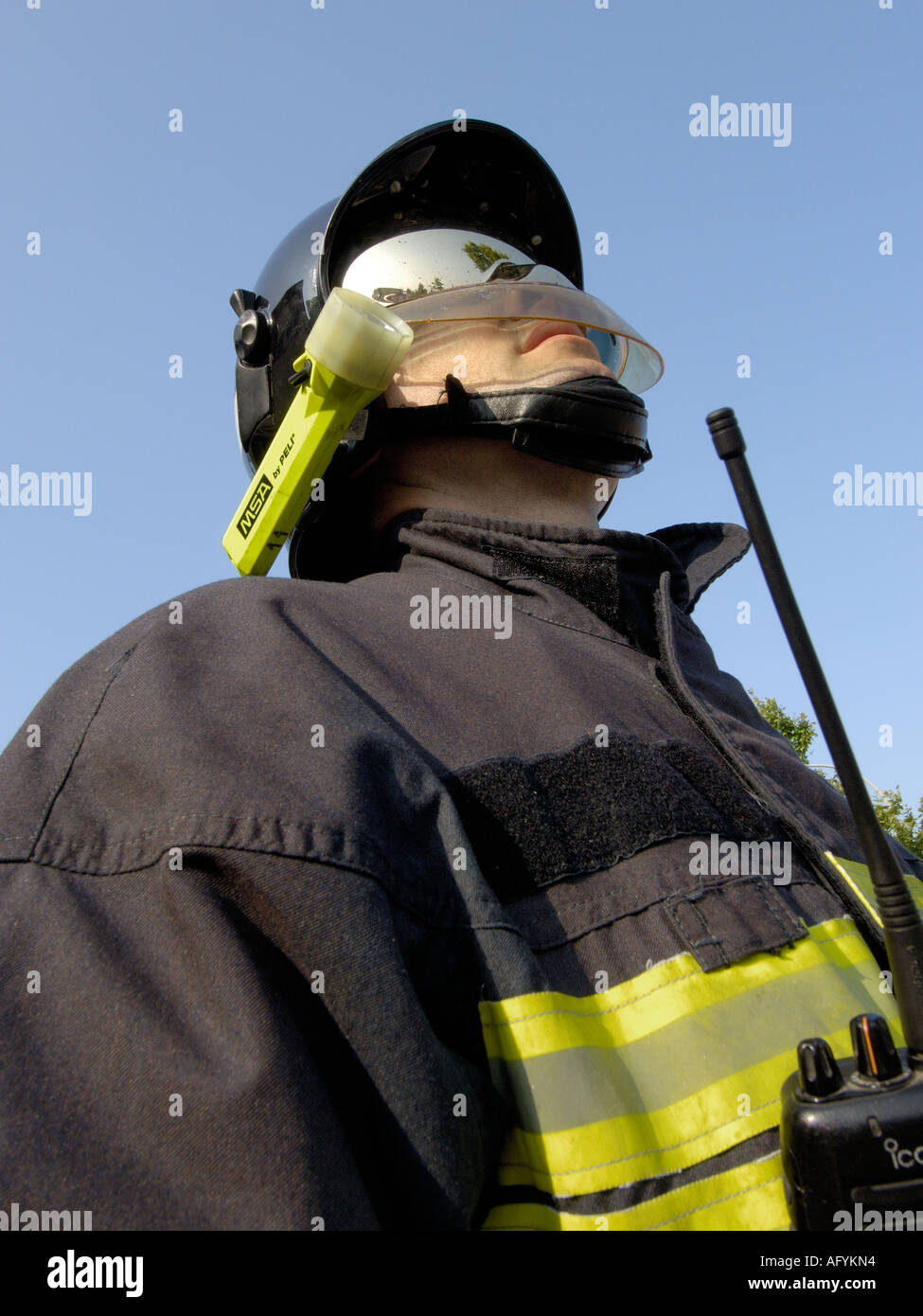 Portrait of a male fire fighter Stock Photo - Alamy