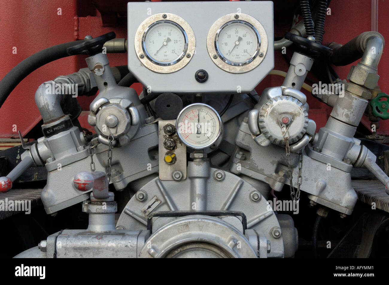 Fire engine control panel Stock Photo - Alamy