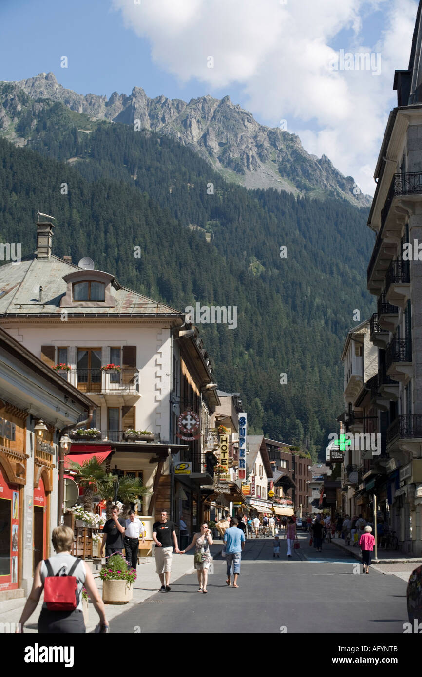 Chamonix street details. Savoy, France Stock Photo - Alamy
