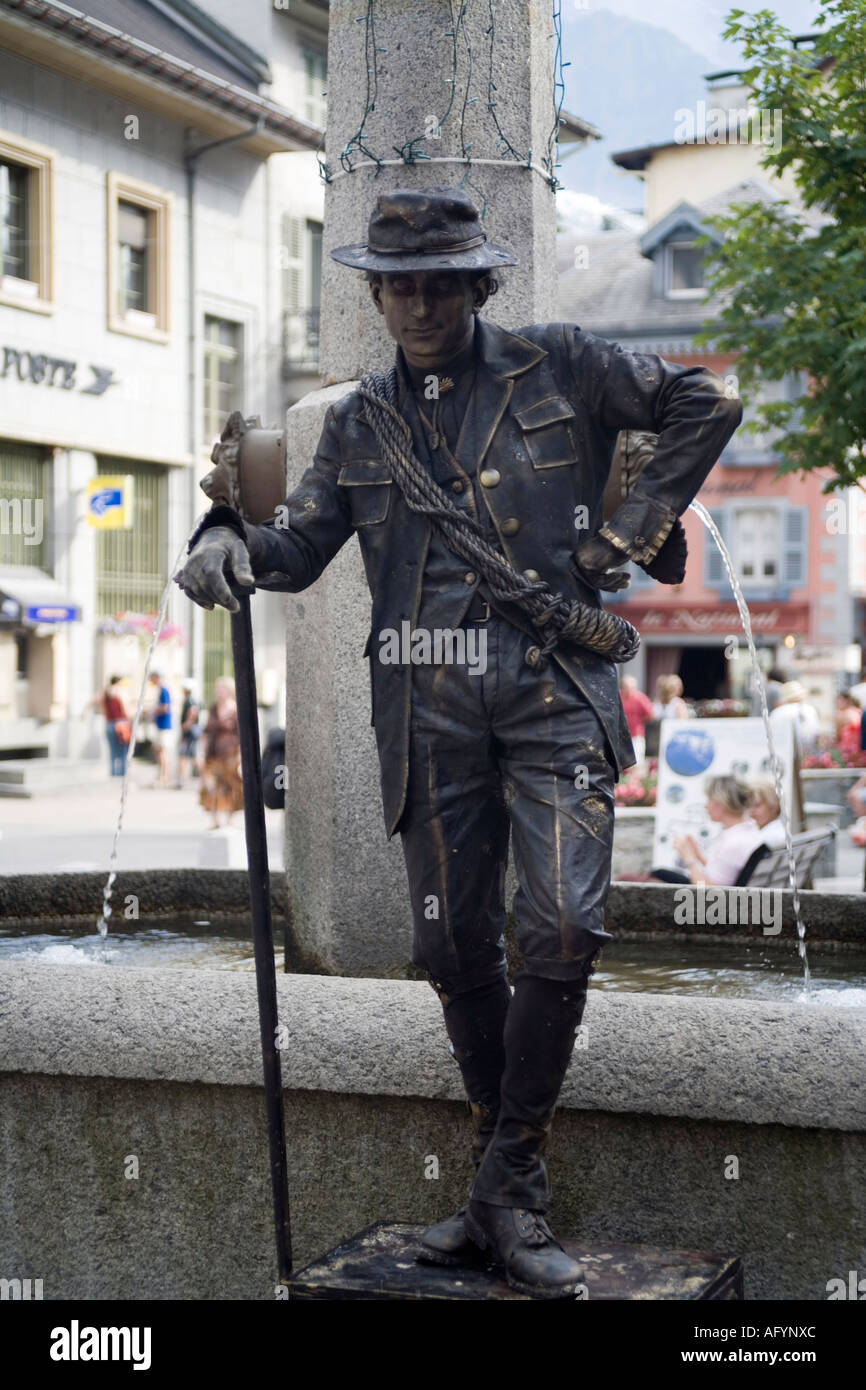 Human statue in Chamonix, Savoy, France Stock Photo - Alamy