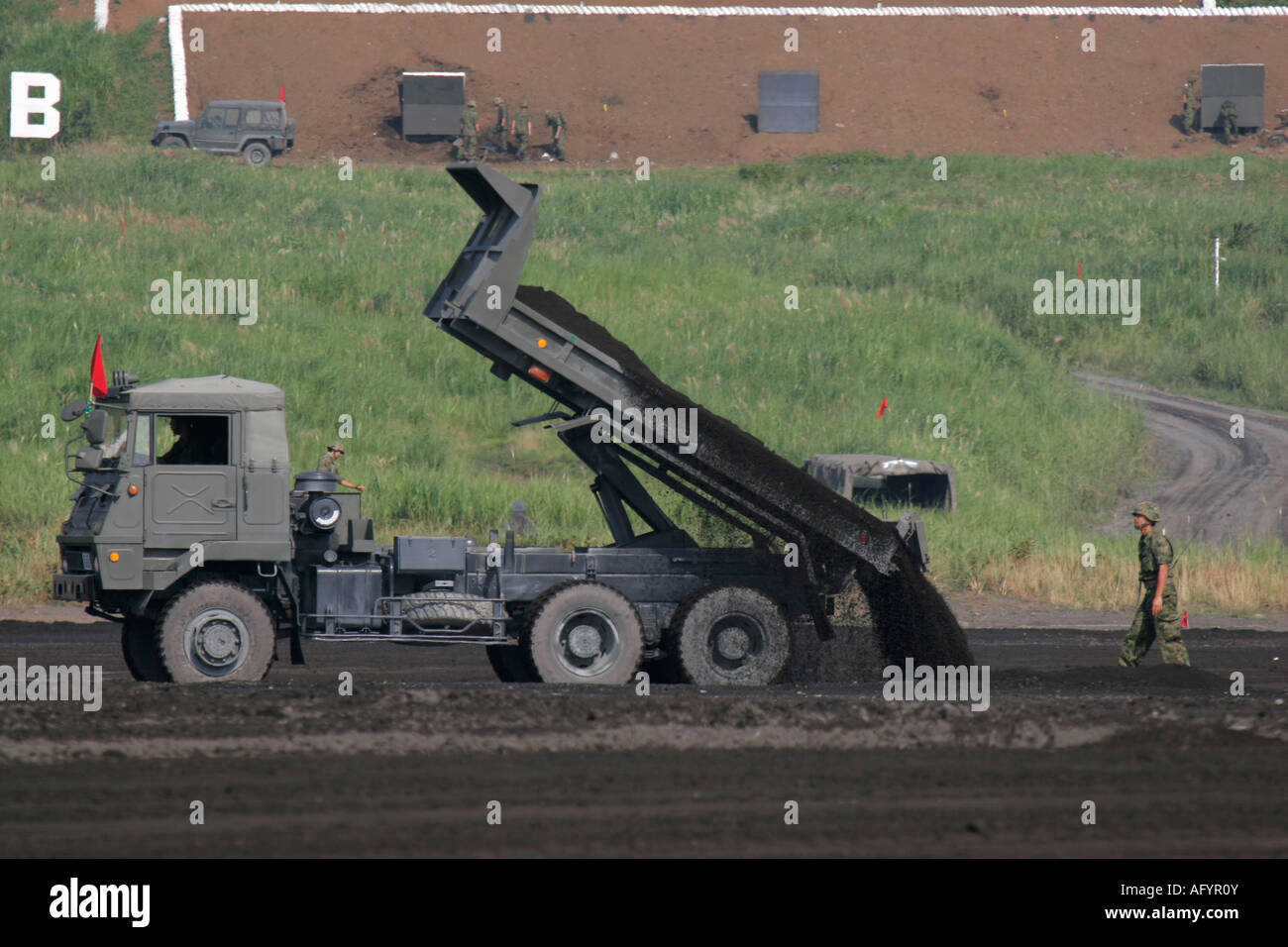 A dump truck of Japan Ground Self Defense Force Stock Photo - Alamy