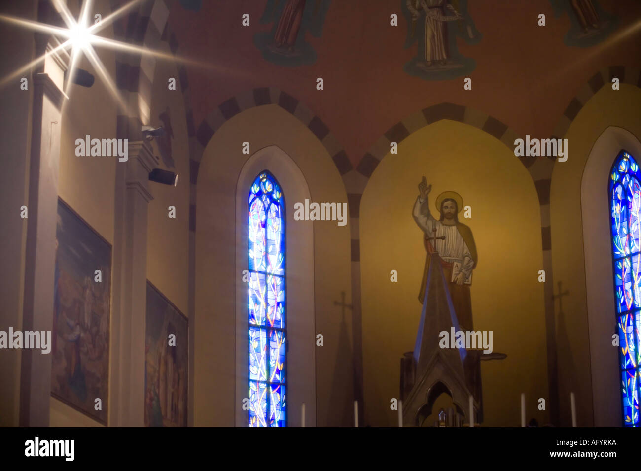 Little church interior Stock Photo - Alamy