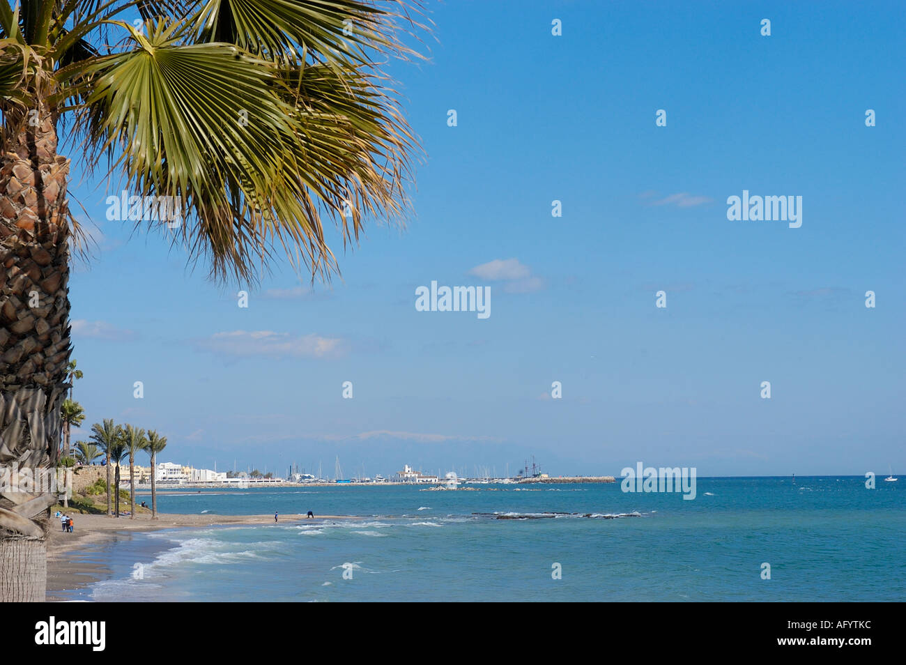 Castillo Bil Bil beach and promenade Benalmadena Costa del Sol Malaga ...