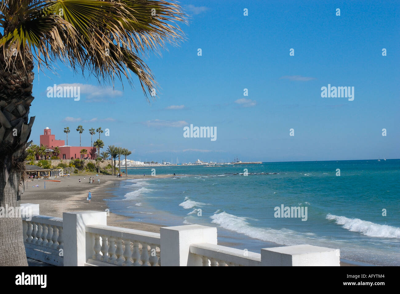 Castillo Bil Bil beach and promenade Benalmadena Costa del Sol Malaga ...