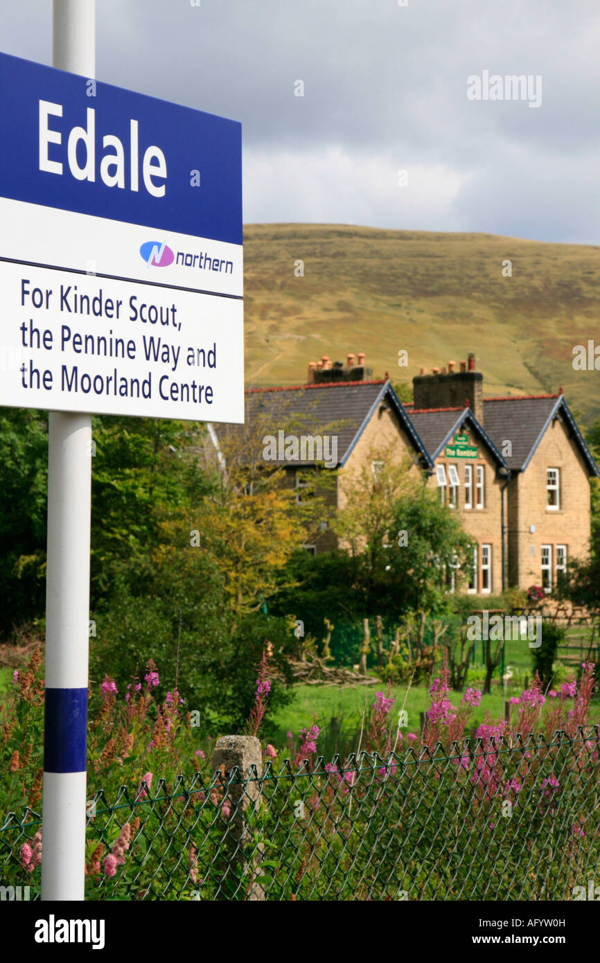 edale station sign peak district derbyshire national park england Stock ...