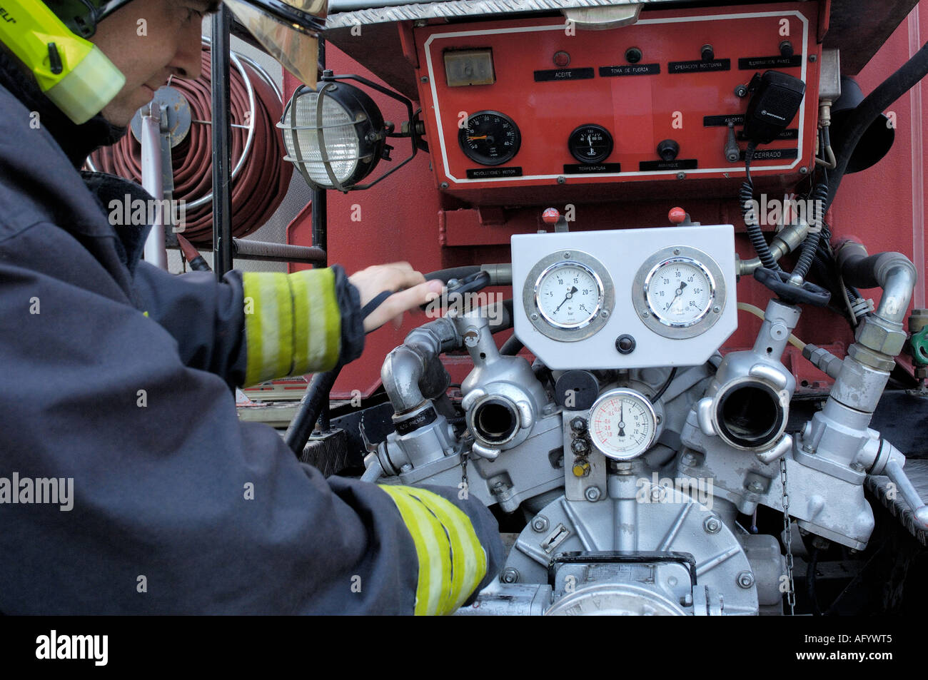 Fire engine control panel Stock Photo - Alamy