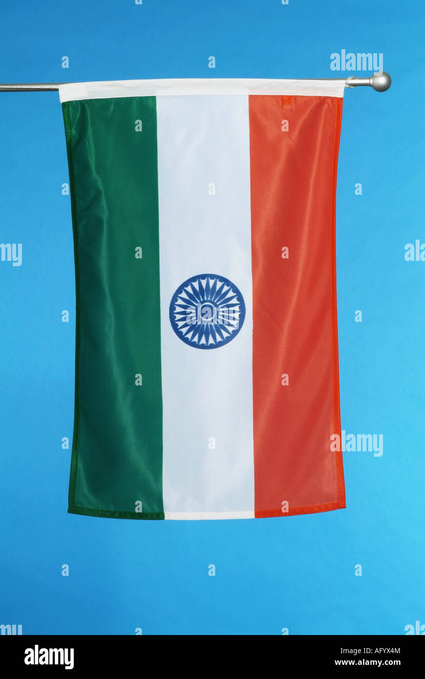 Indian national flag against blue sky Stock Photo - Alamy