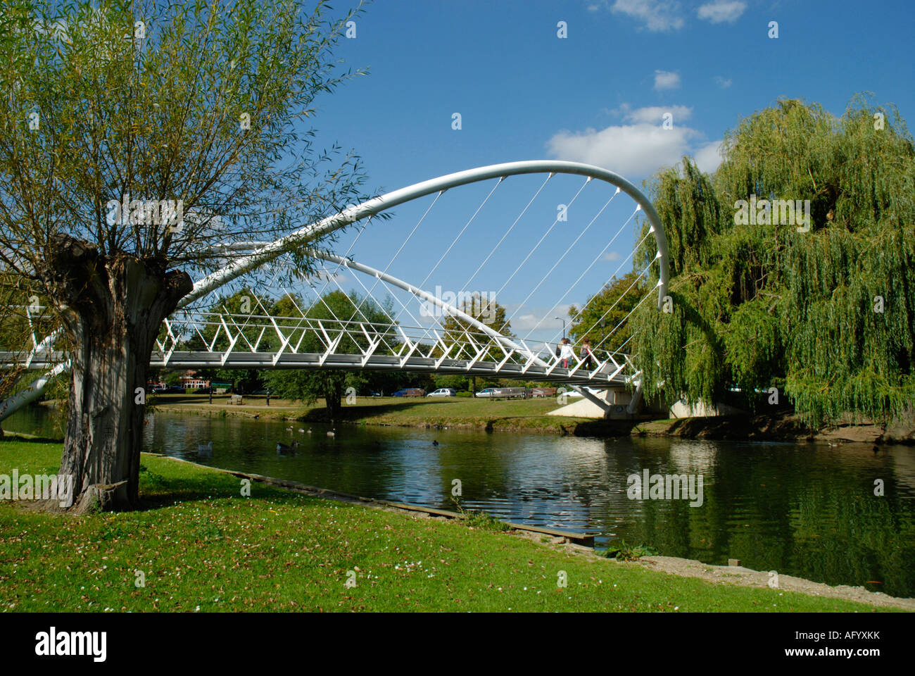 Butterfly Bridge over the River Great Ouse Bedford England Stock Photo ...