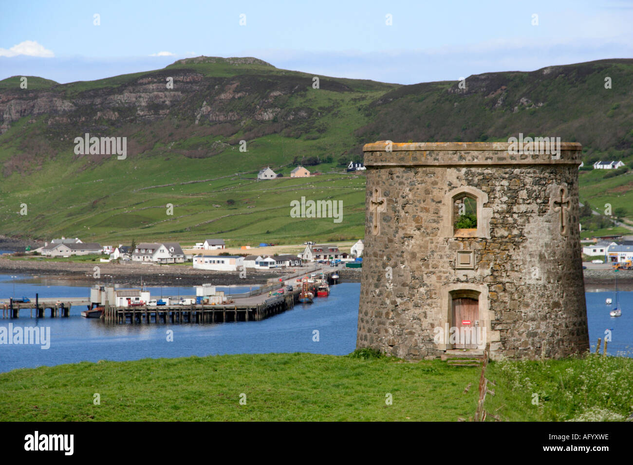 uig trotternish tower uig bay isle of skye scotland uk gb Stock Photo ...