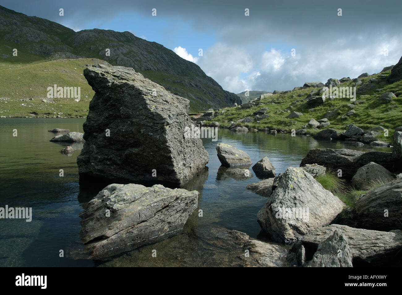 Low Water on the Old Man of Coniston, Lake District, England Stock ...