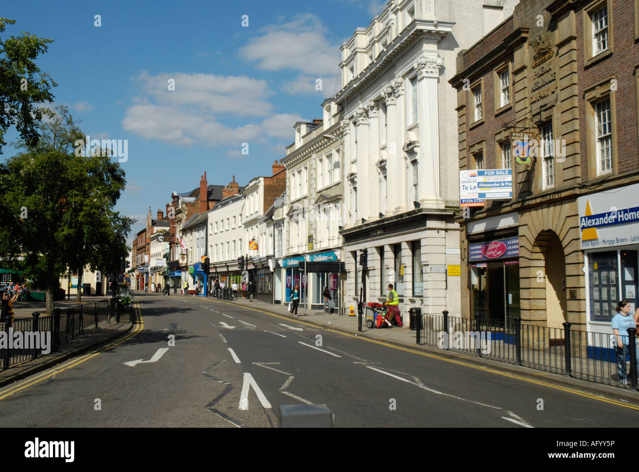 View of Bedford High Street England Stock Photo - Alamy