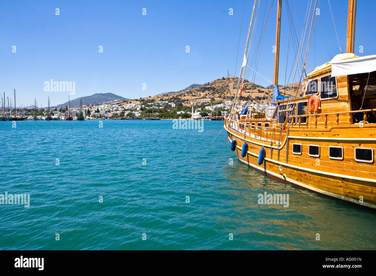 Sailing Yacht in the Harbour of Bodrum Turkey Stock Photo - Alamy