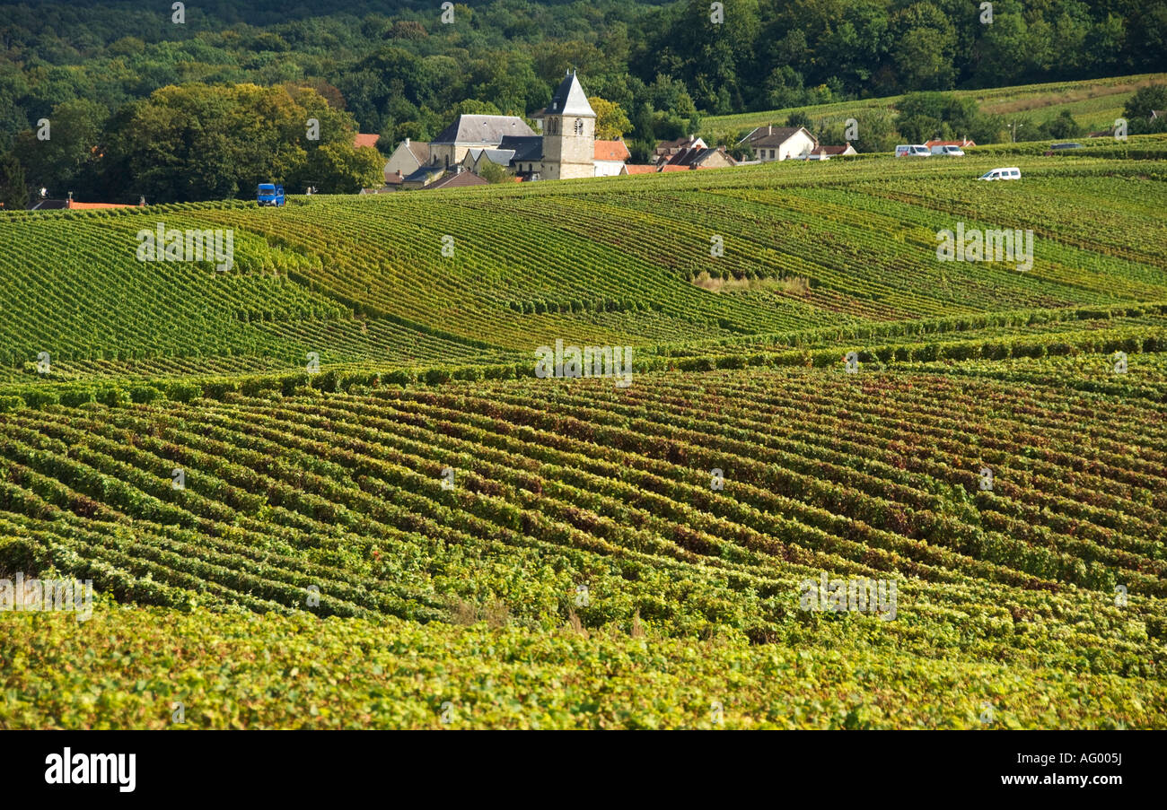 French wine making village rows of vines landscape viniculture hi-res ...