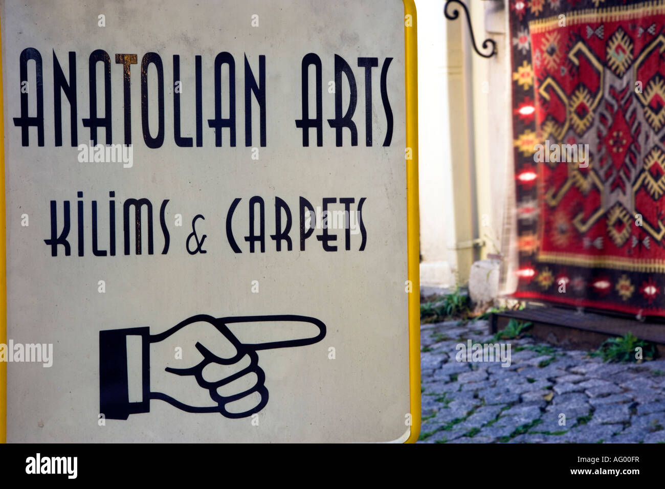 Carpet shop sign Sultanahmet district Istanbul Turkey Stock Photo - Alamy