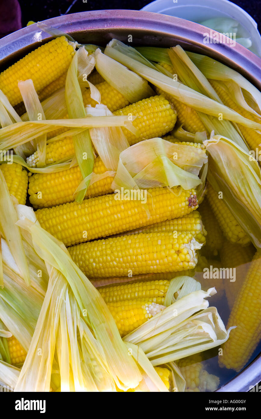 Corn on the Cob in Bucket, Turkey Stock Photo - Alamy