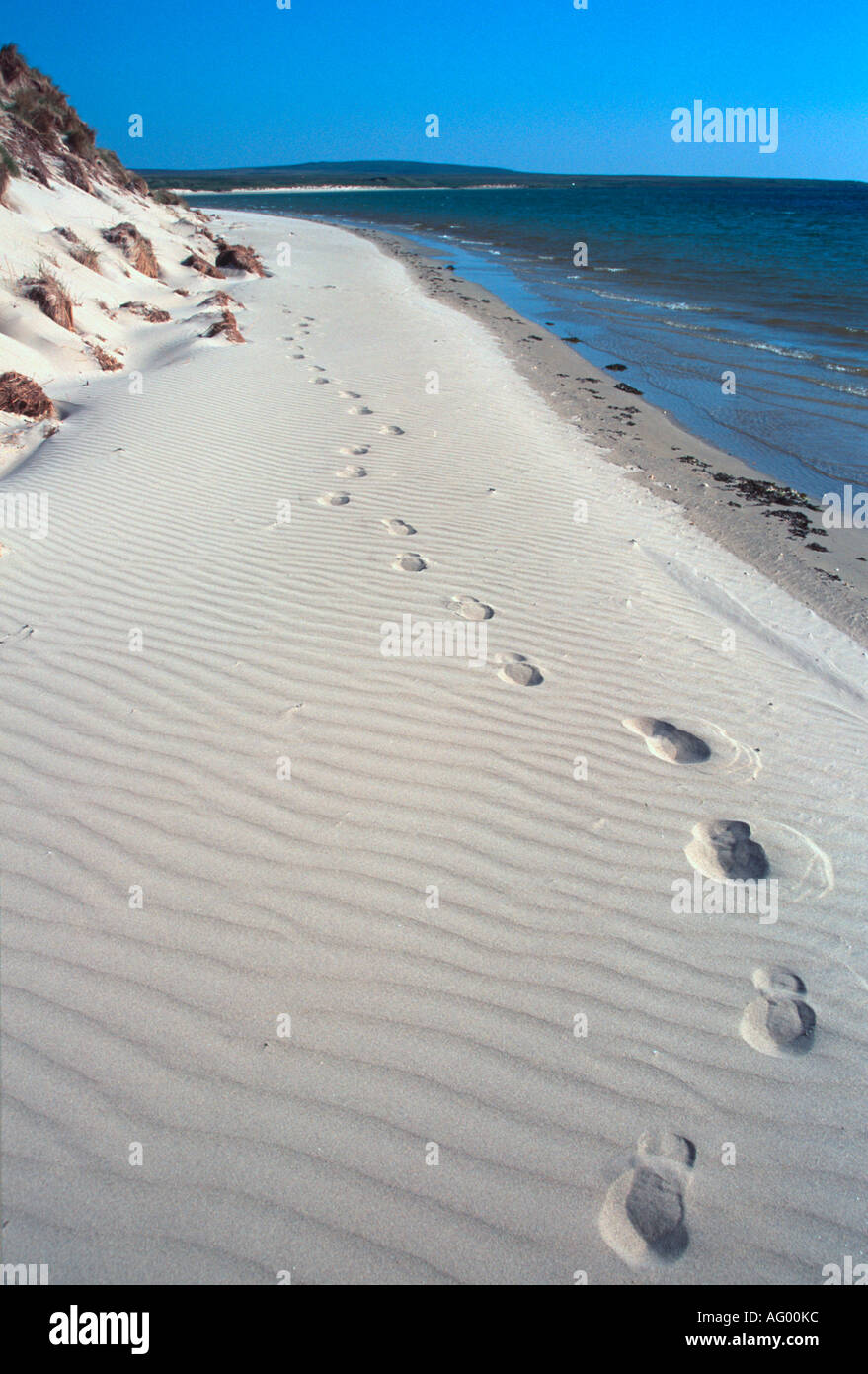 loch gruinart sand dune ripples and footsteps isle of islay scotland uk ...