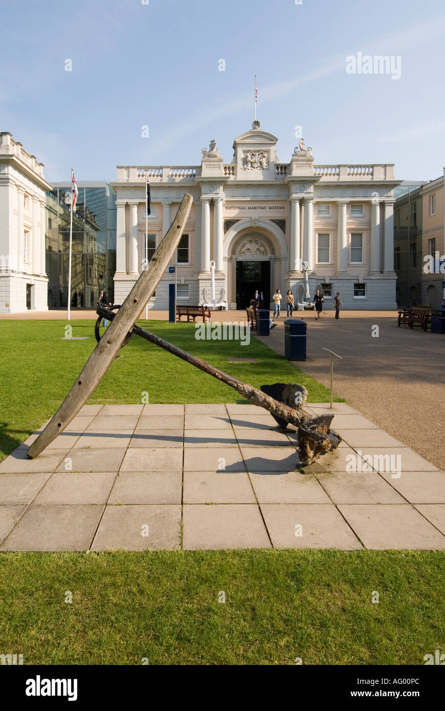Greenwich The National Maritime Museum with large anchor Greenwich Park ...