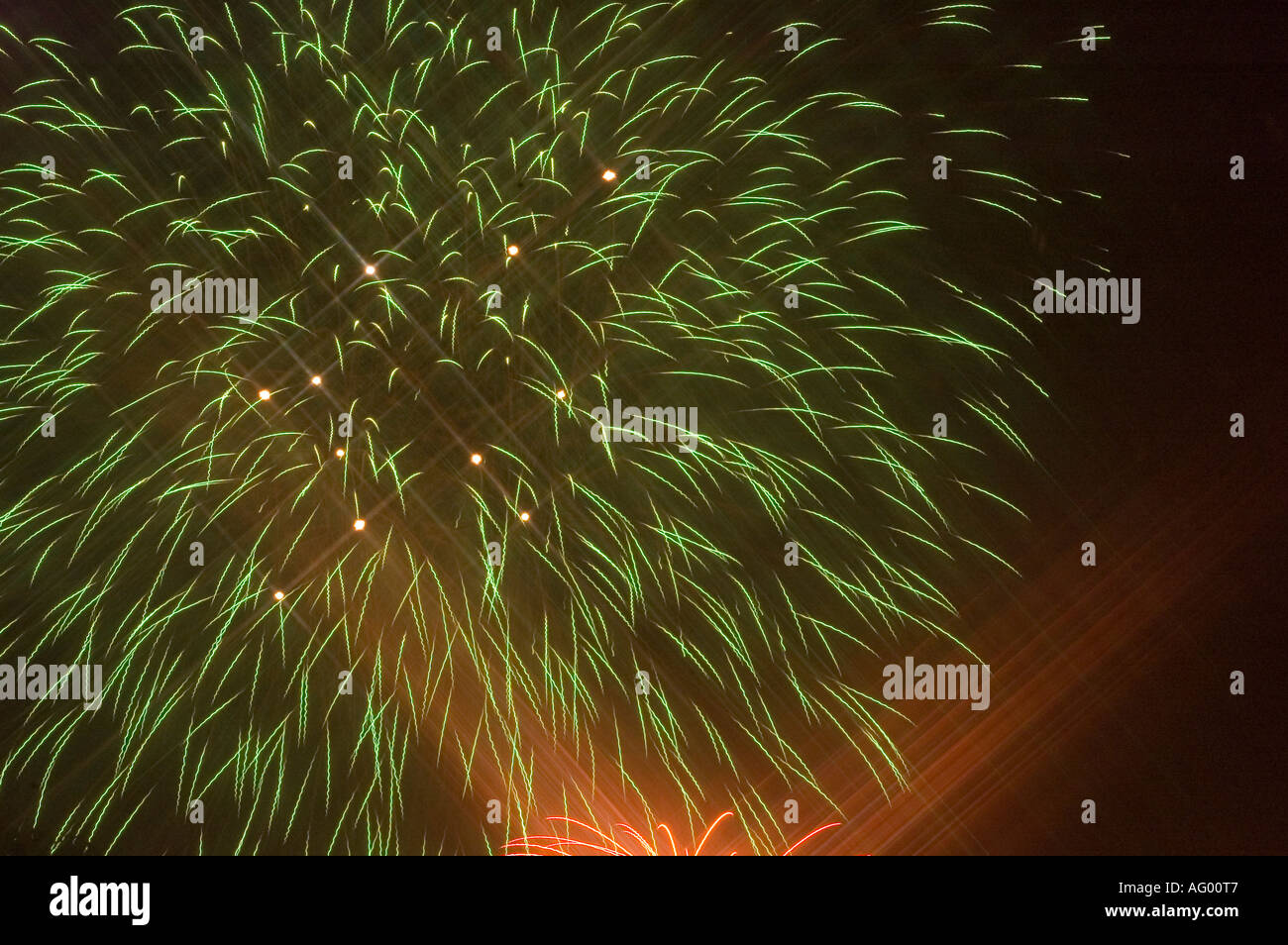 explosion of fireworks in night sky Stock Photo - Alamy