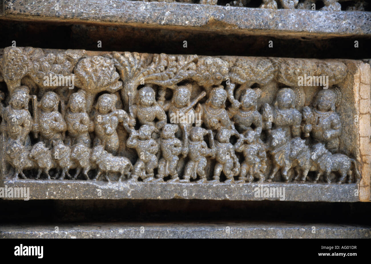Temple Engraving South India Karnataka Somnathpur Keshava Stock Photo ...