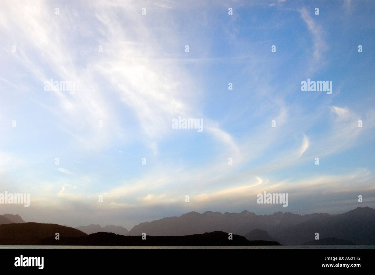 cloud formations over manapouri south island new zealand Stock Photo ...