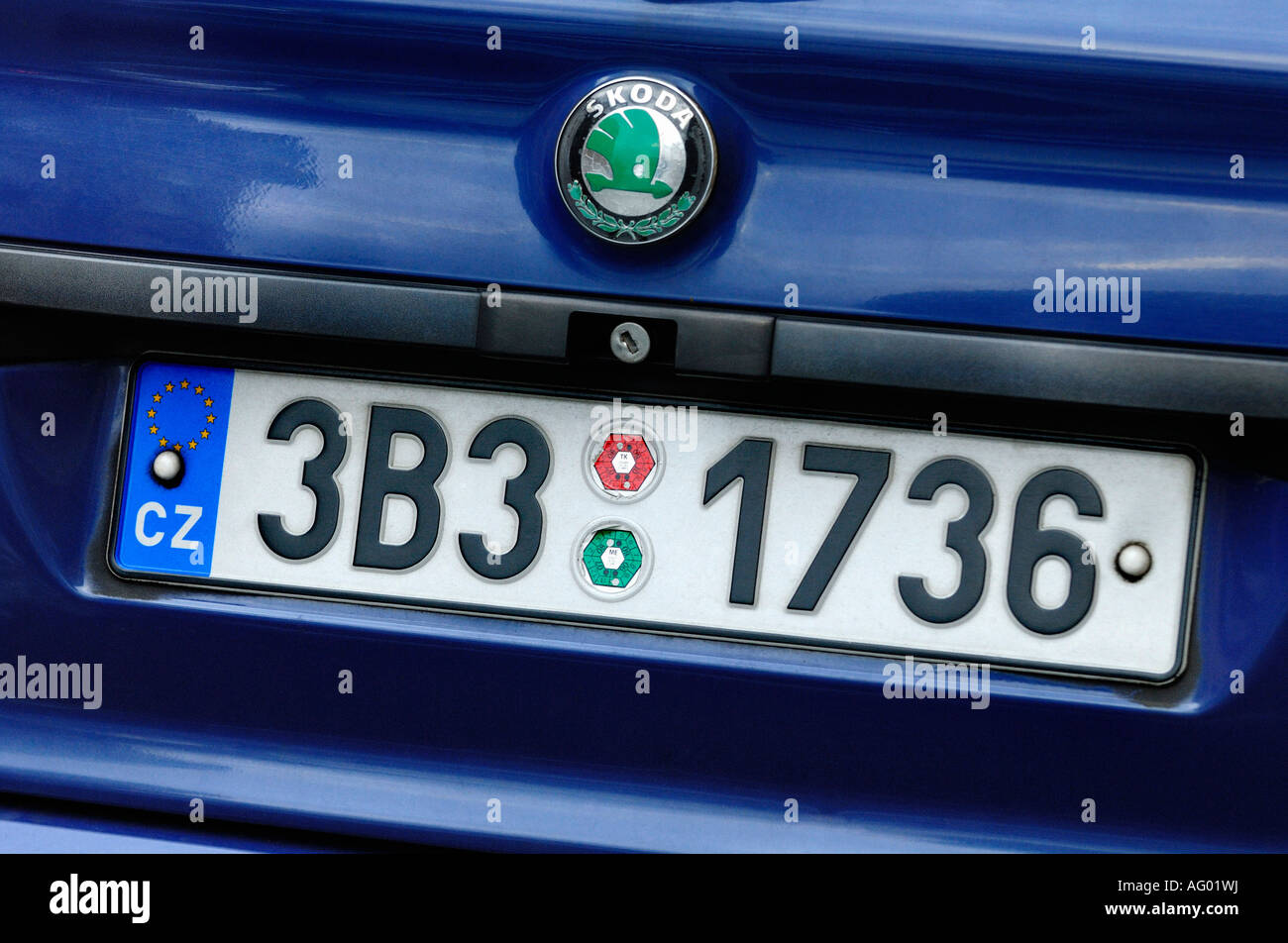 LICENSE PLATE OF CZECH REPUBLIC CAR CZ Stock Photo: 14049917 - Alamy