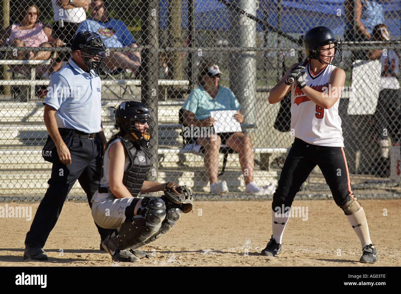 Girls playing a softball game, Portland, Oregon, USA Stock Photo - Alamy