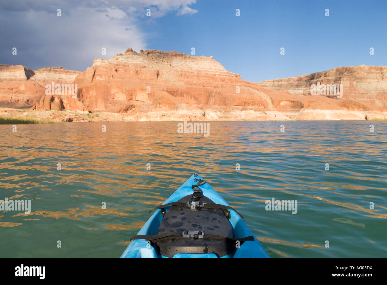 front of blue Kayak, Lake Powell, Utah Stock Photo - Alamy