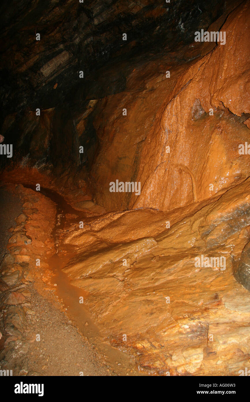 Mineral deposits turn to rust in a gold mine Stock Photo - Alamy