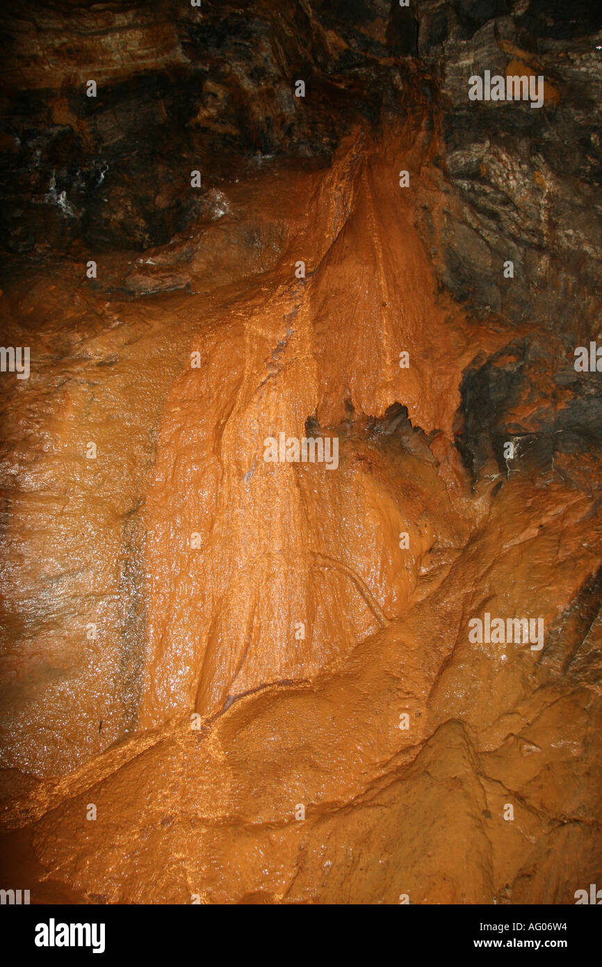 Mineral deposits turn to rust in a gold mine Stock Photo - Alamy