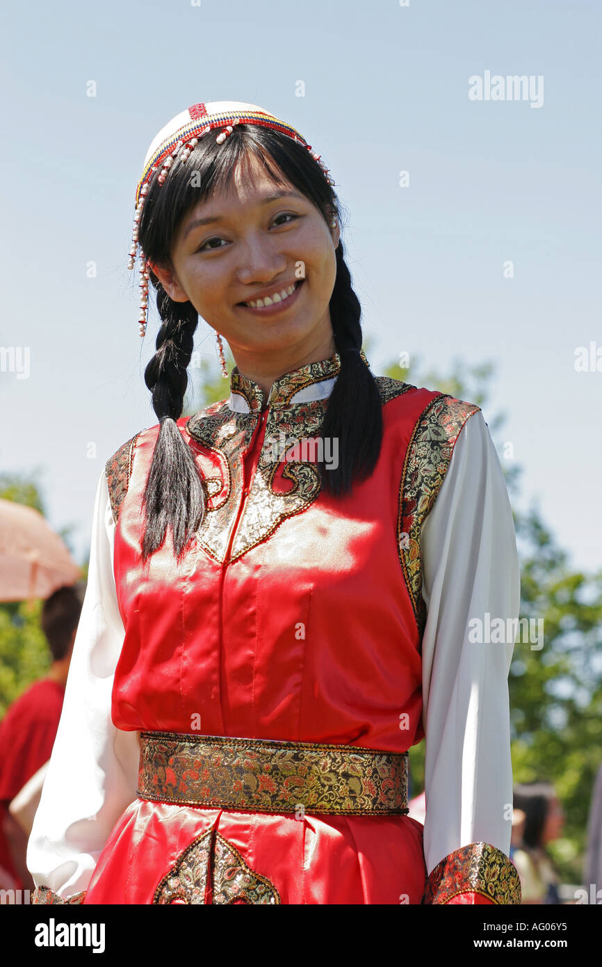 Asian girl in traditional costume at Multicultural festival, Vancouver ...