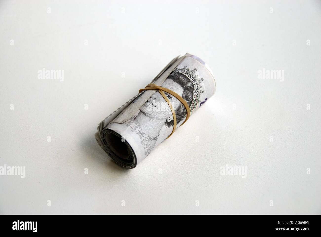 Rolled £20 bank notes Stock Photo - Alamy
