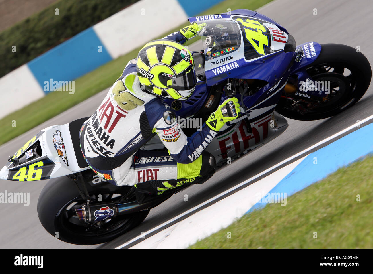 valentino rossi on his m1 yamaha motogp racing motorcycle Stock Photo ...