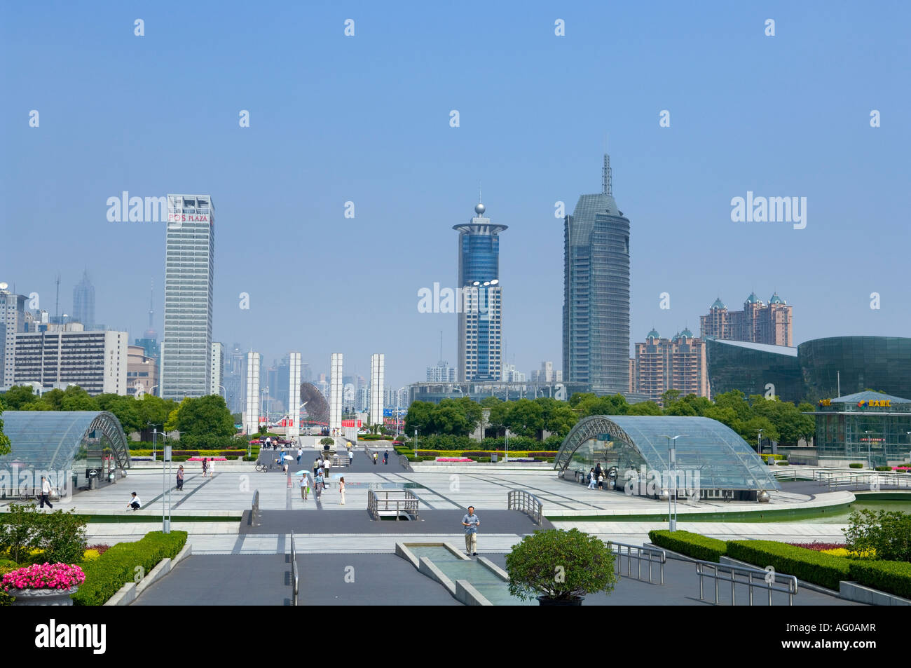 Shanghai Century Avenue in Century Garden Stock Photo - Alamy