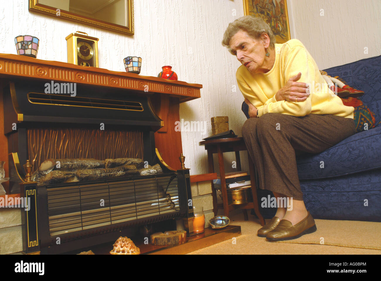 Elderly woman cold fire hi-res stock photography and images - Alamy