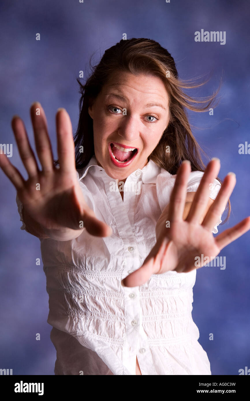 Woman With Outstretched Arms Stock Photo - Alamy
