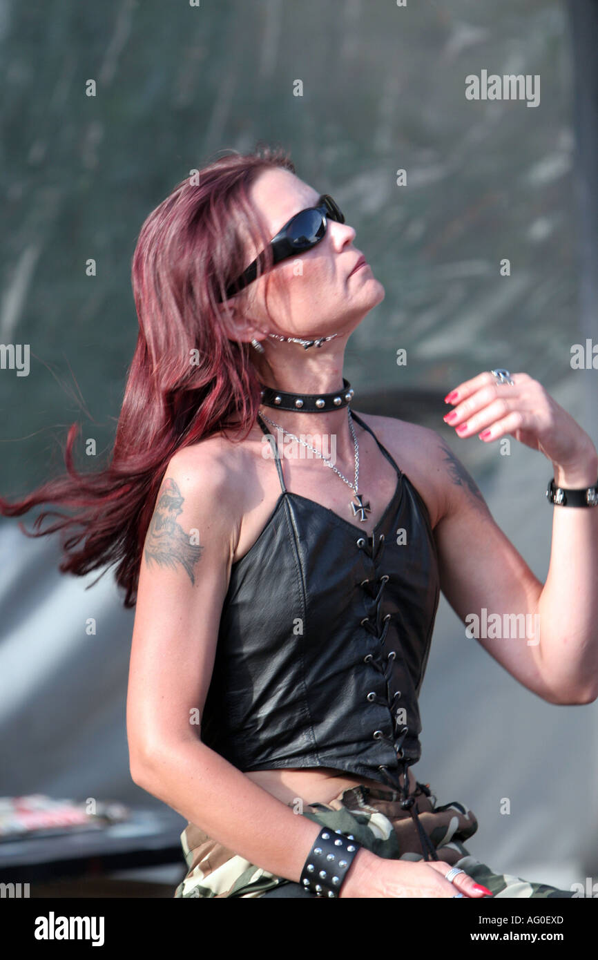 Harley Days Hamburg 2006 wild Rider girl Stock Photo - Alamy