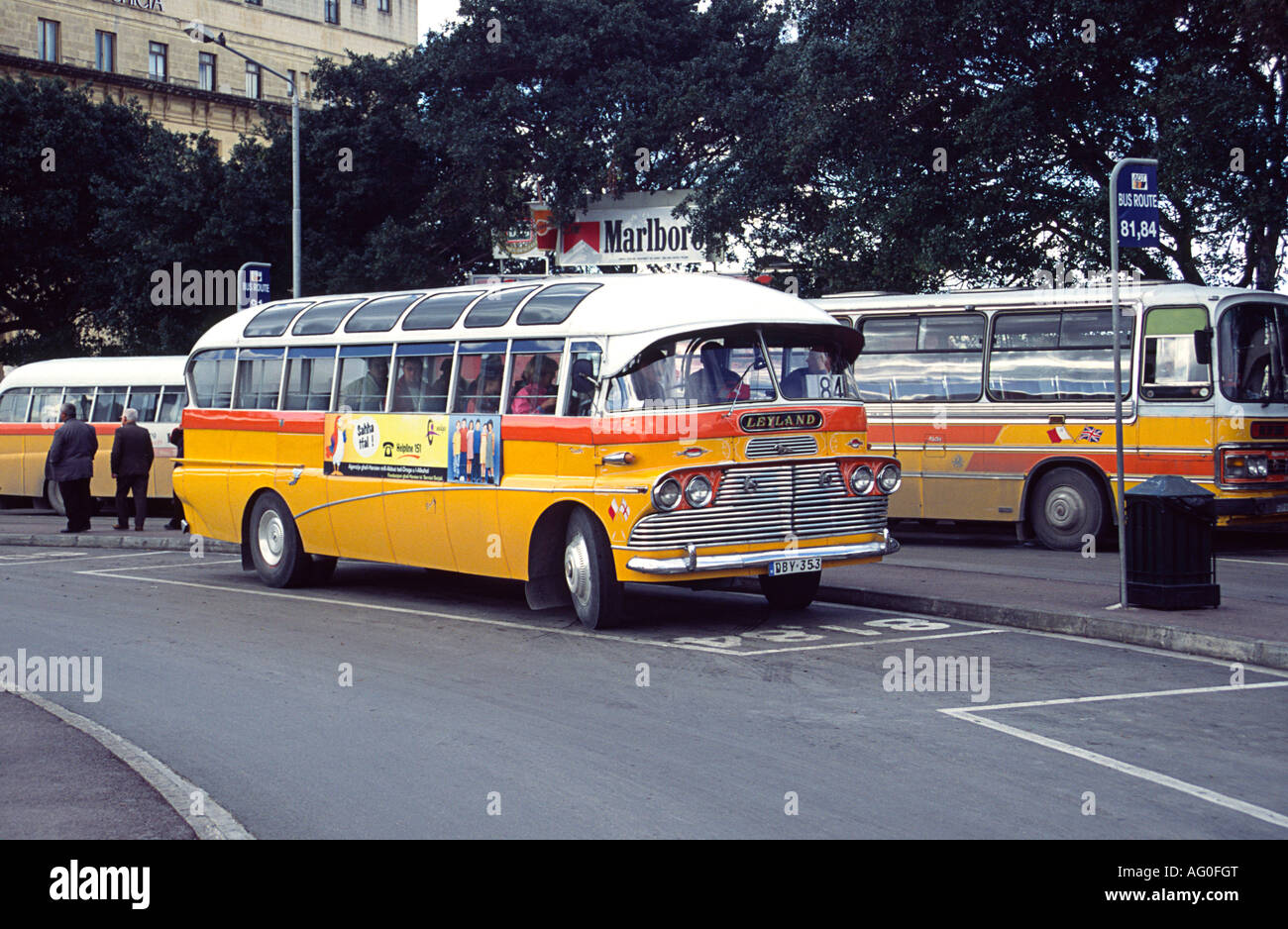 A Maltese passenger bus in the bus station, Valletta, Malta Stock Photo ...