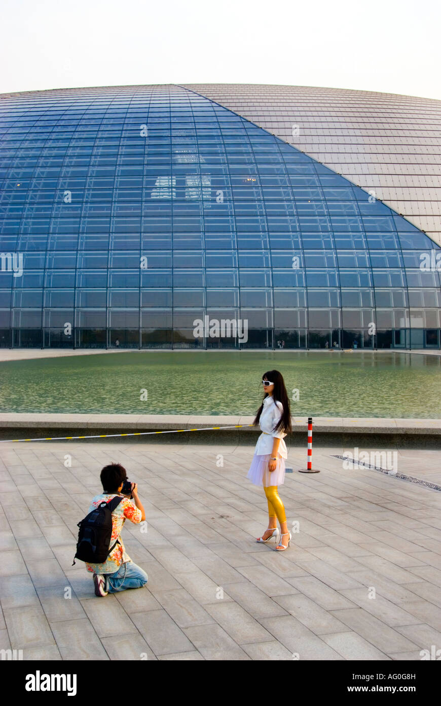 Beijing CHina, Photographer Shooting Female Model In Front of the ...