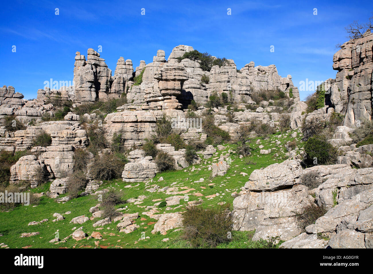 Rock formations Torcal de antequera Malaga Spain Stock Photo - Alamy