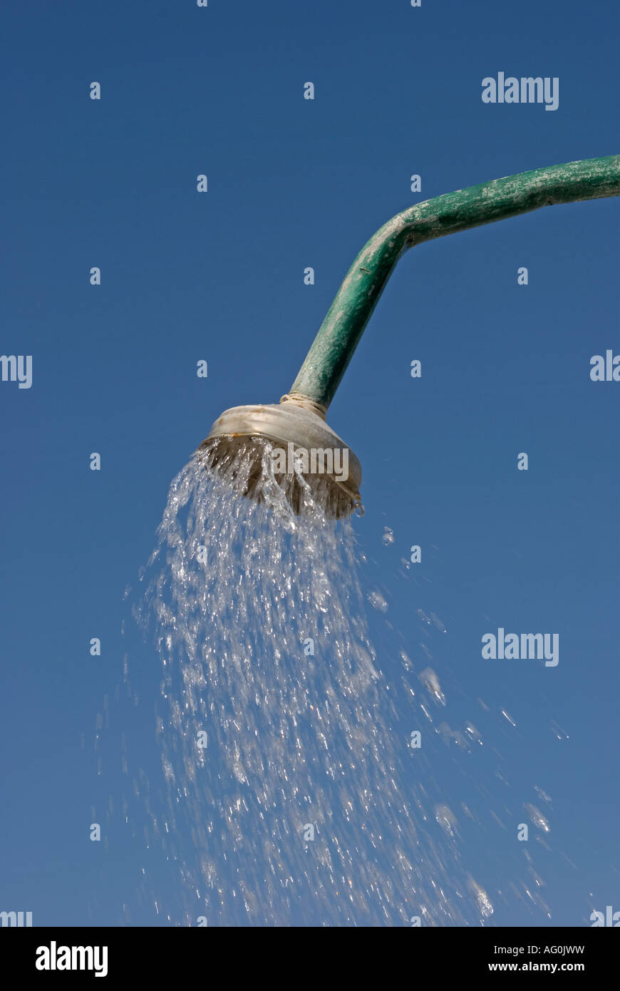 beach shower into action Stock Photo - Alamy