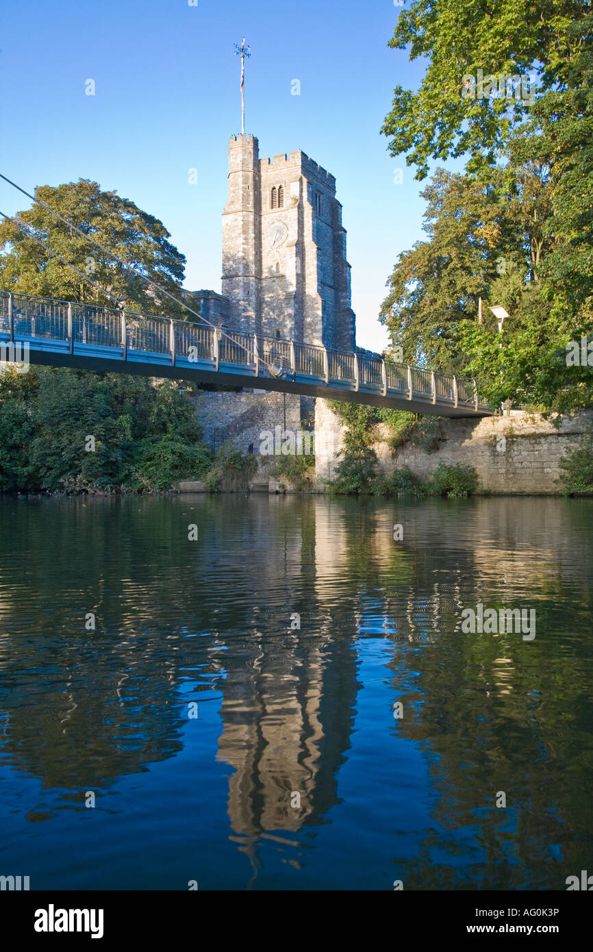 All Saints Church and Millenium bridge near the Archbishops Palace on ...