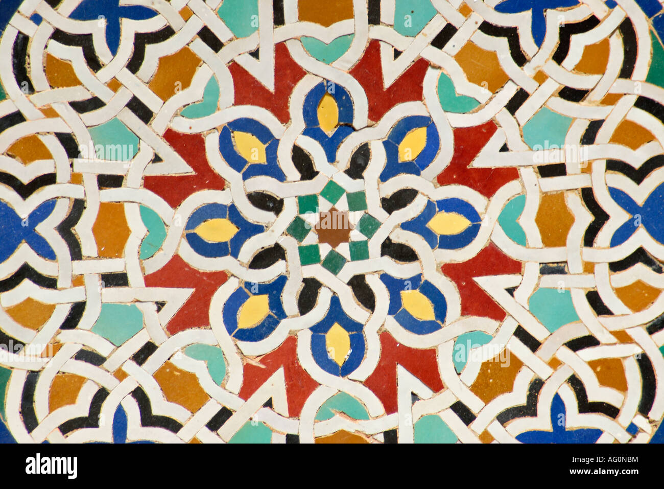 Detail of Mosaics at the Royal Palace (Dar el-Makhzen) in Fes (Fez ...