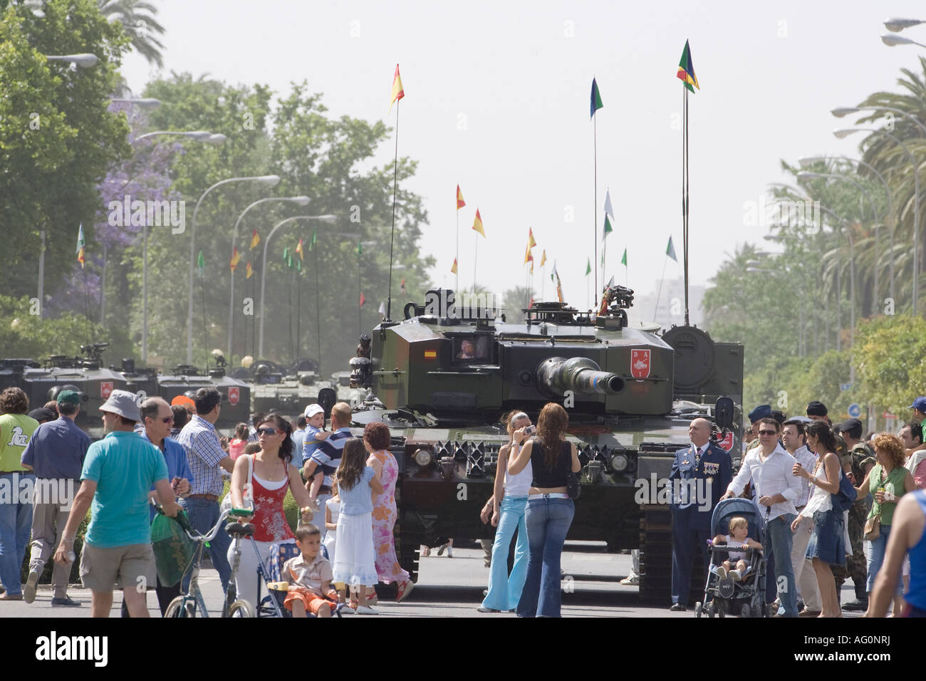 People admiring parked leopard tanks hi-res stock photography and ...