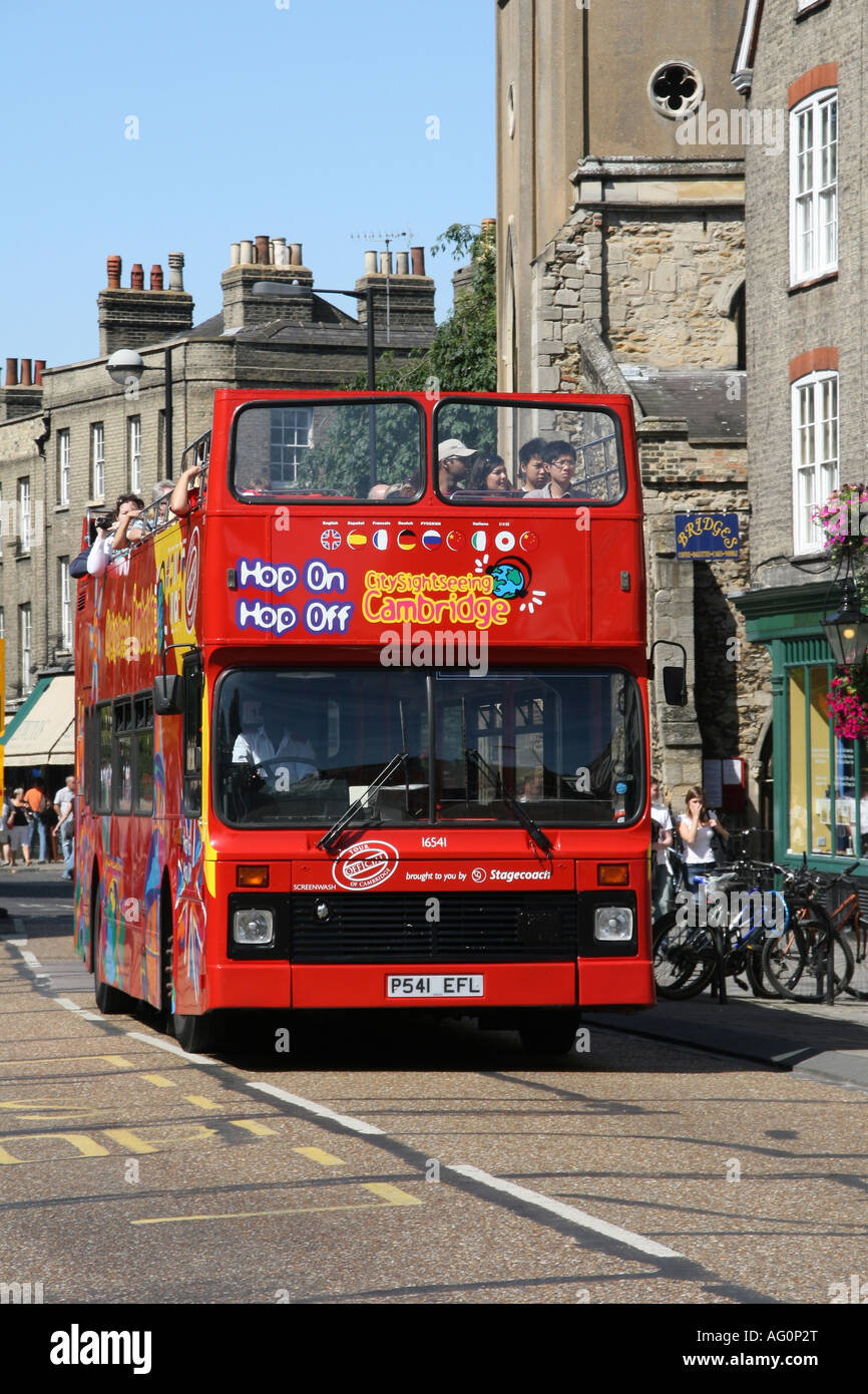 Open Top Tour Bus Cambridge Stock Photo - Alamy