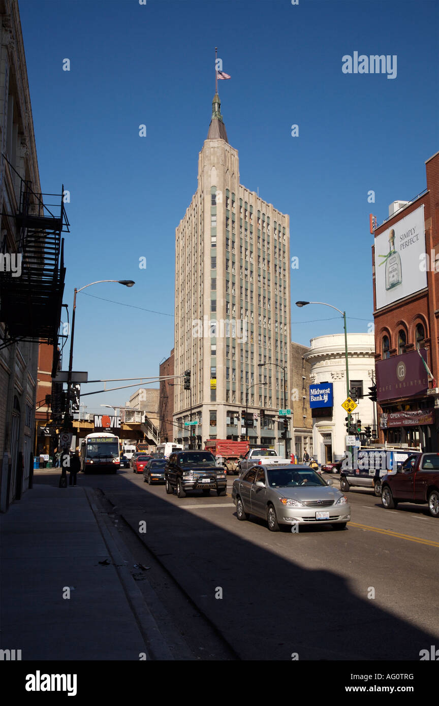 View west on North Avenue in Bucktown Wicker Park Chicago Northwest ...