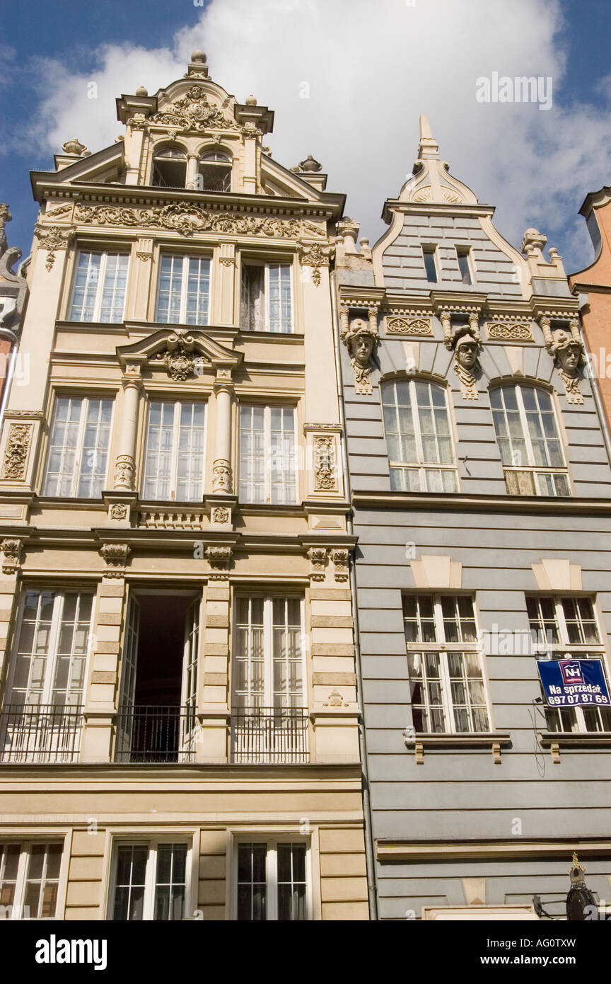 Heritage renaissance hanseatic houses on dluga long street in hi-res ...